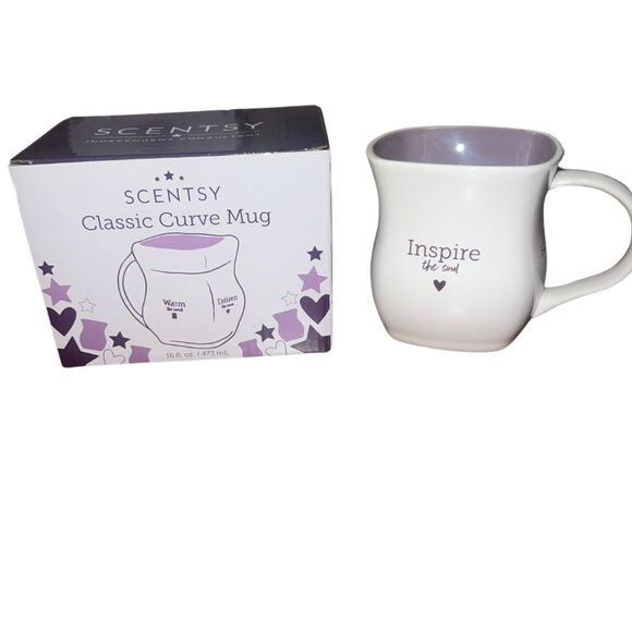 Scentsy | Dining | Scentsy Purple White Curve Mug | Poshmark